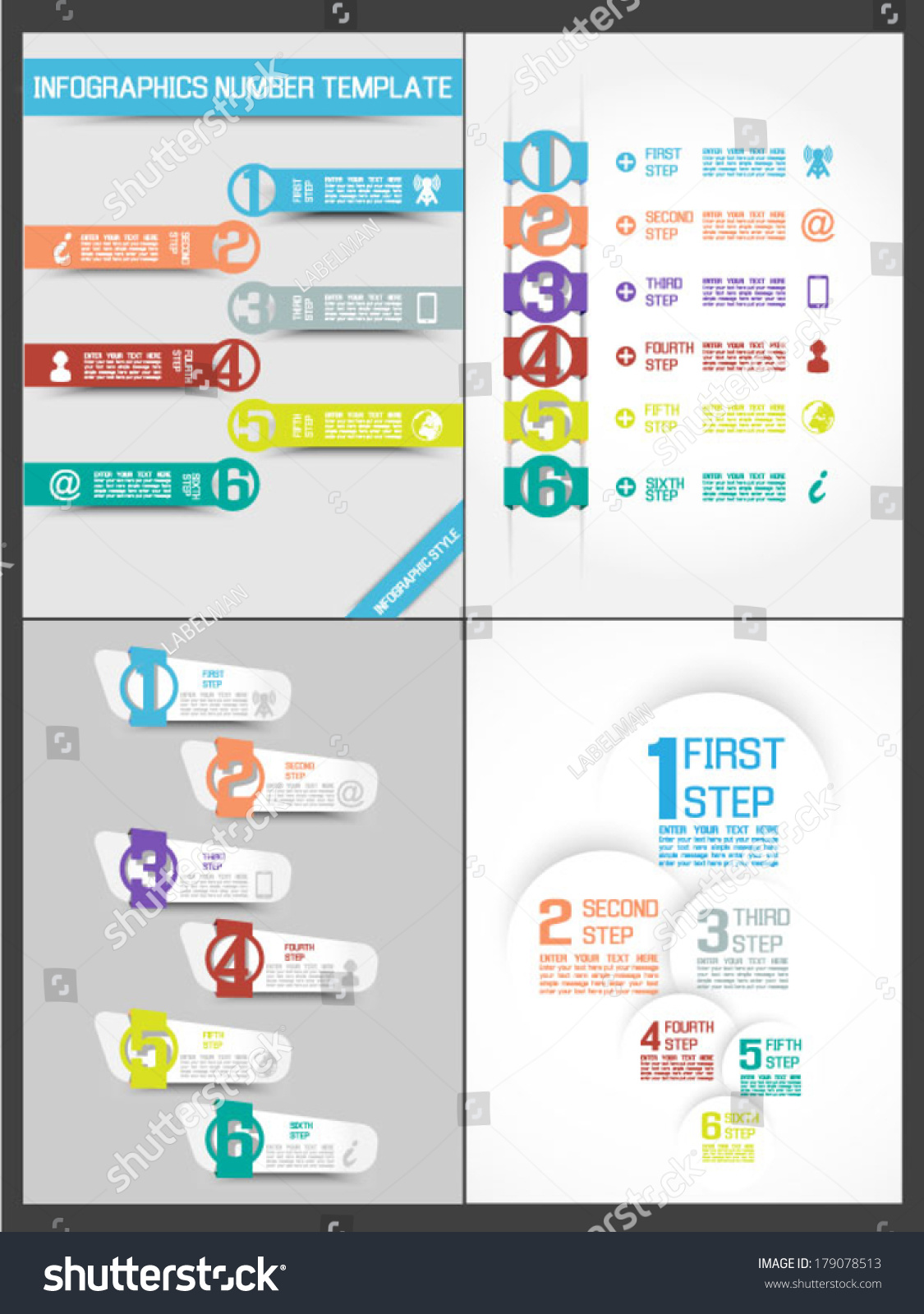 Collection Infographic Number Template Timeline Progressive Stock ...
