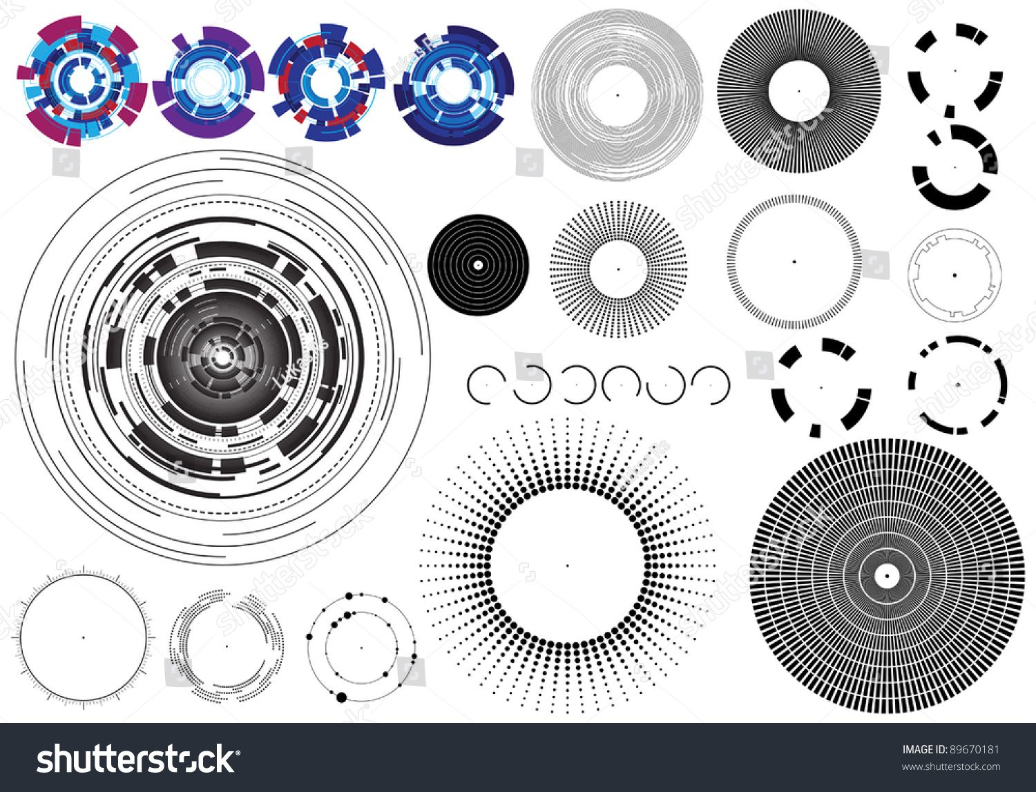 Collection Circle Design Elements Stock Vector (Royalty Free) 89670181 ...