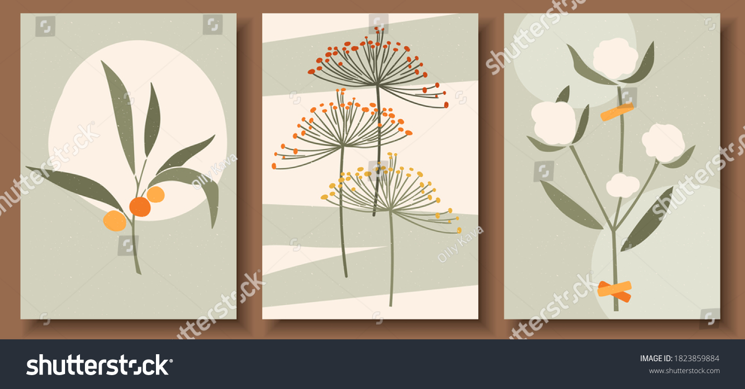 Collection Contemporary Art Posters Pastel Colors Stock Vector (Royalty ...