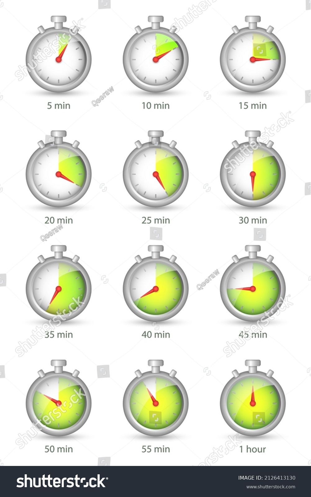 Collection Countdown Timer Different Time 5 Stock Vector (Royalty Free ...