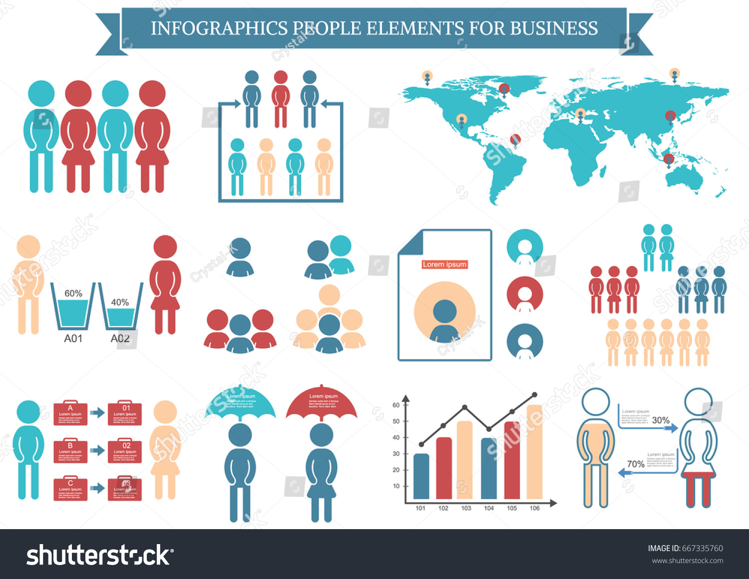 Collection Infographic People Elements Businessvector Illustration ... Collection Infographic People Elements Businessvector Illustration ...