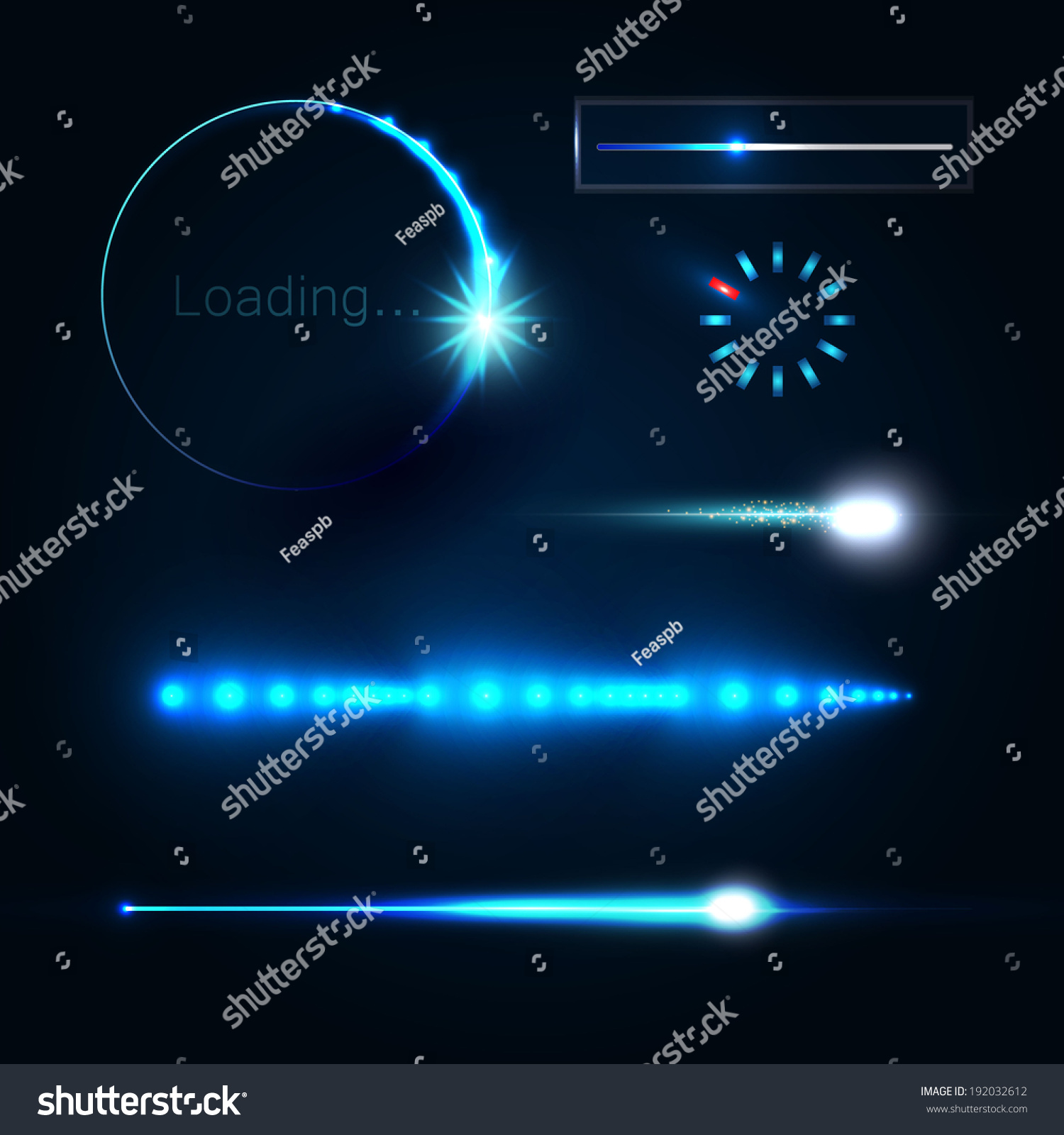Collection Modern Glowing Preloaders Progress Loading: vector de stock ... Collection Modern Glowing Preloaders Progress Loading: vector de stock ...