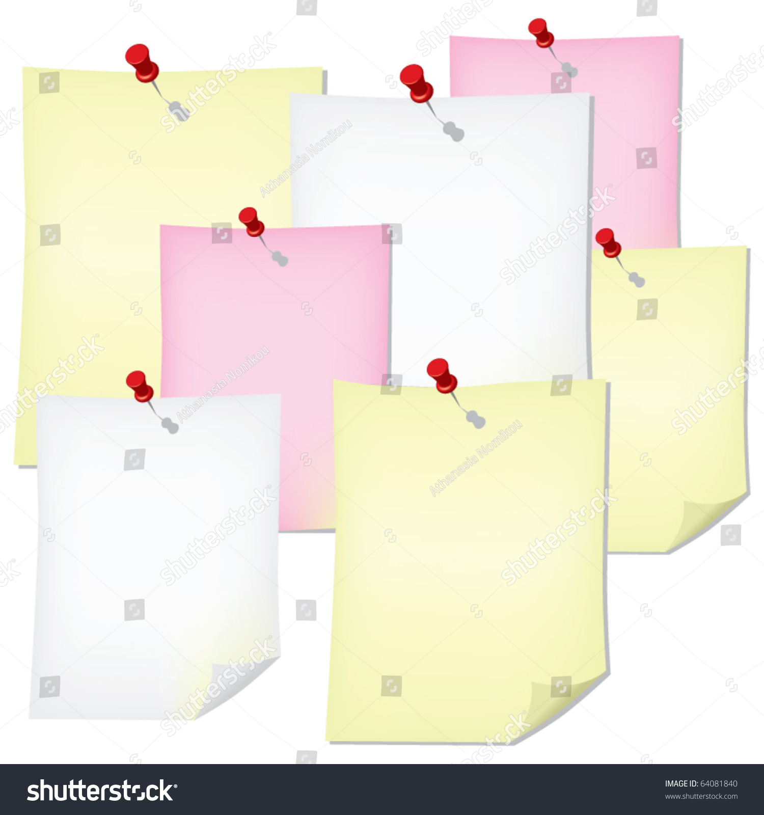 Collection Note Papers Vector Stock Vector (Royalty Free) 64081840