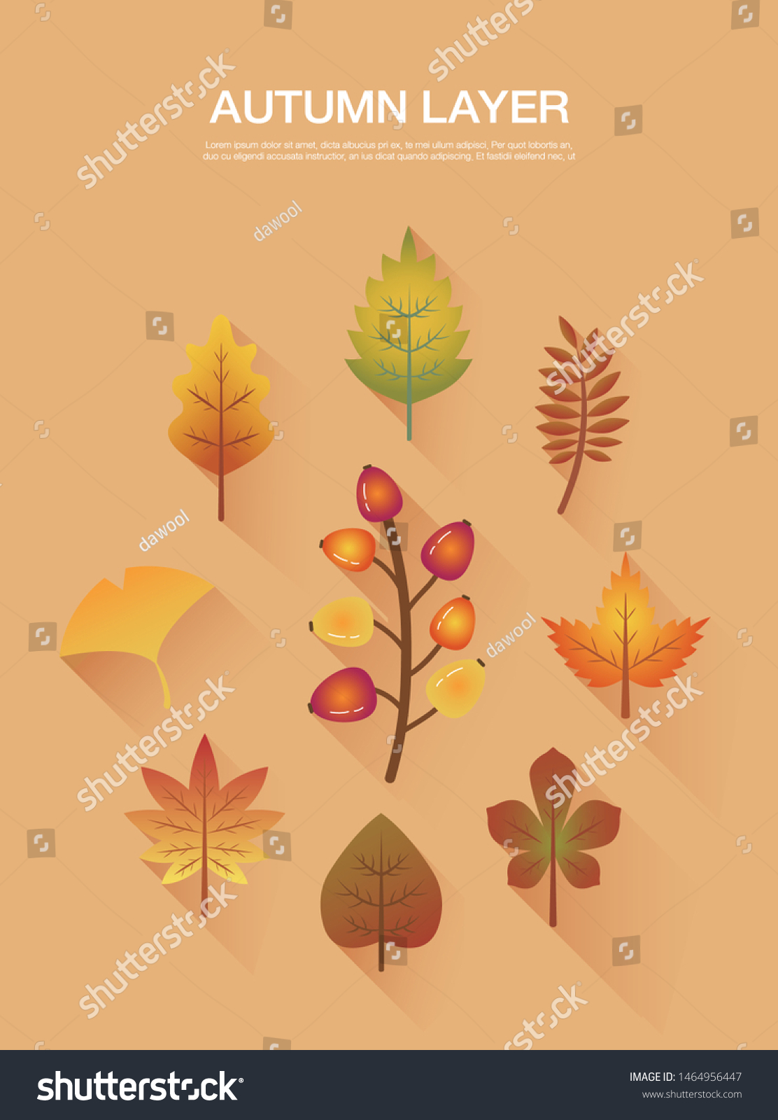 Collection Simple Fall Leaf Layers Stock Vector (Royalty Free ...