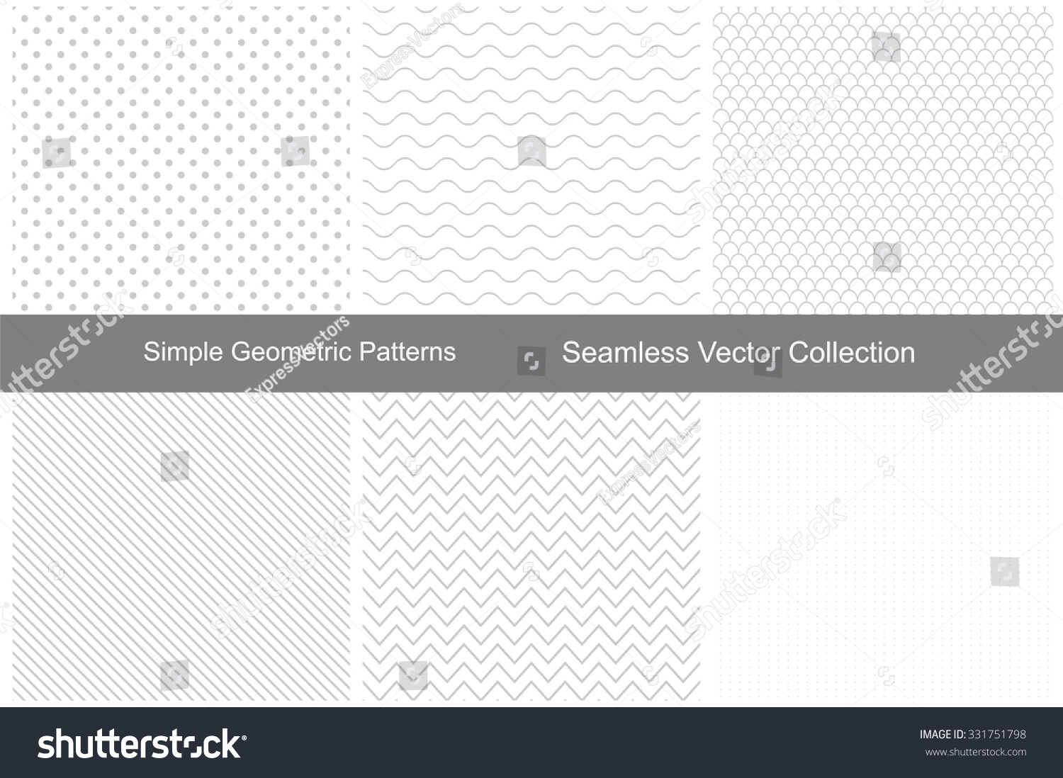Collection Simple Seamless Patterns: vector de stock (libre de regalías ...