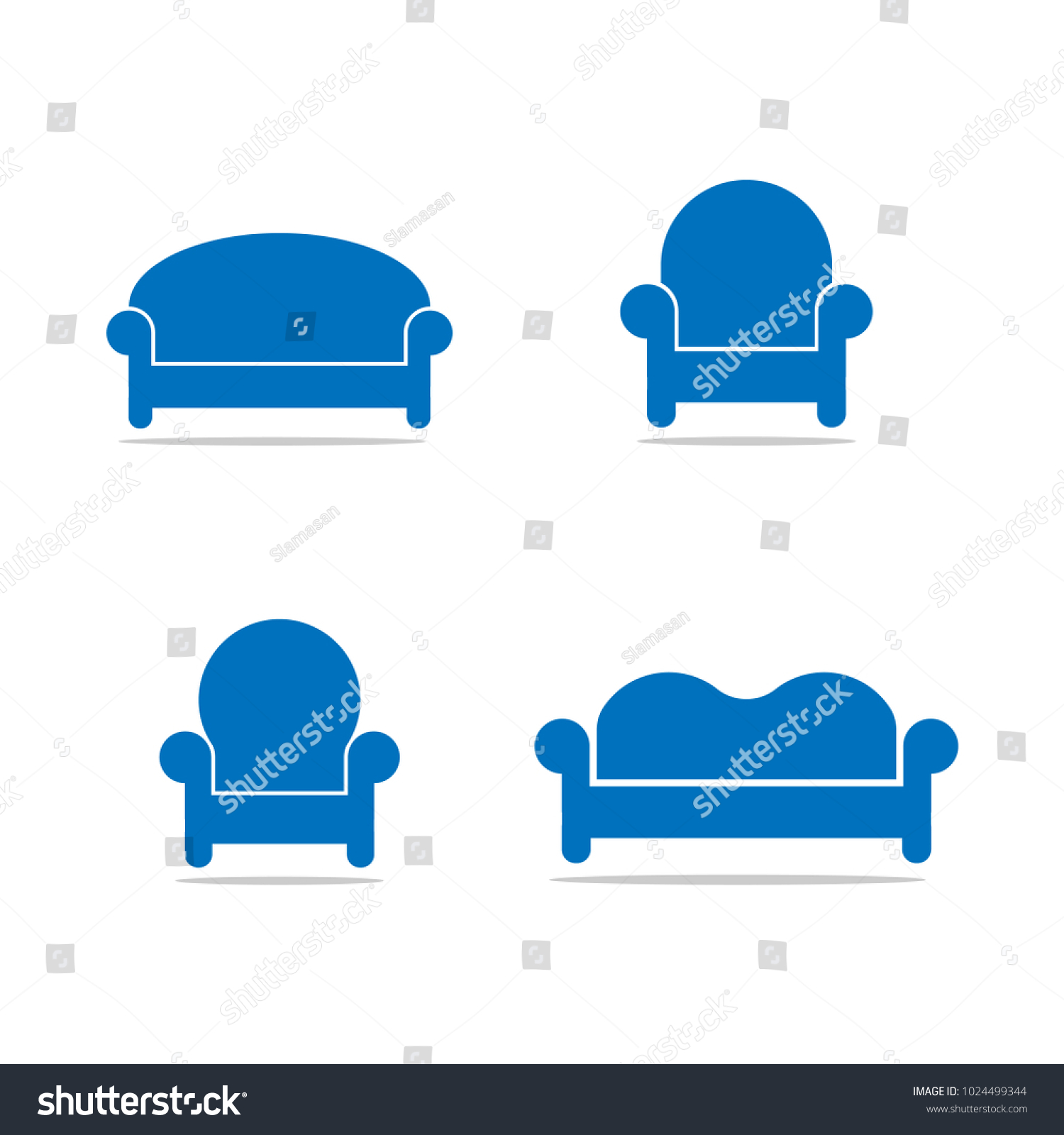 Collection Sofa Template Vector Stock Vector (Royalty Free) 1024499344 ...