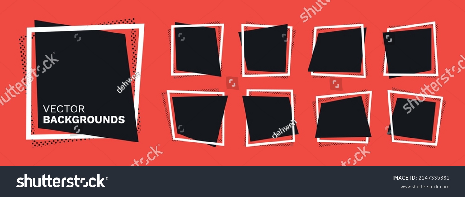 Collection Square Frames Vector Backgrounds Stock Vector (Royalty Free ...