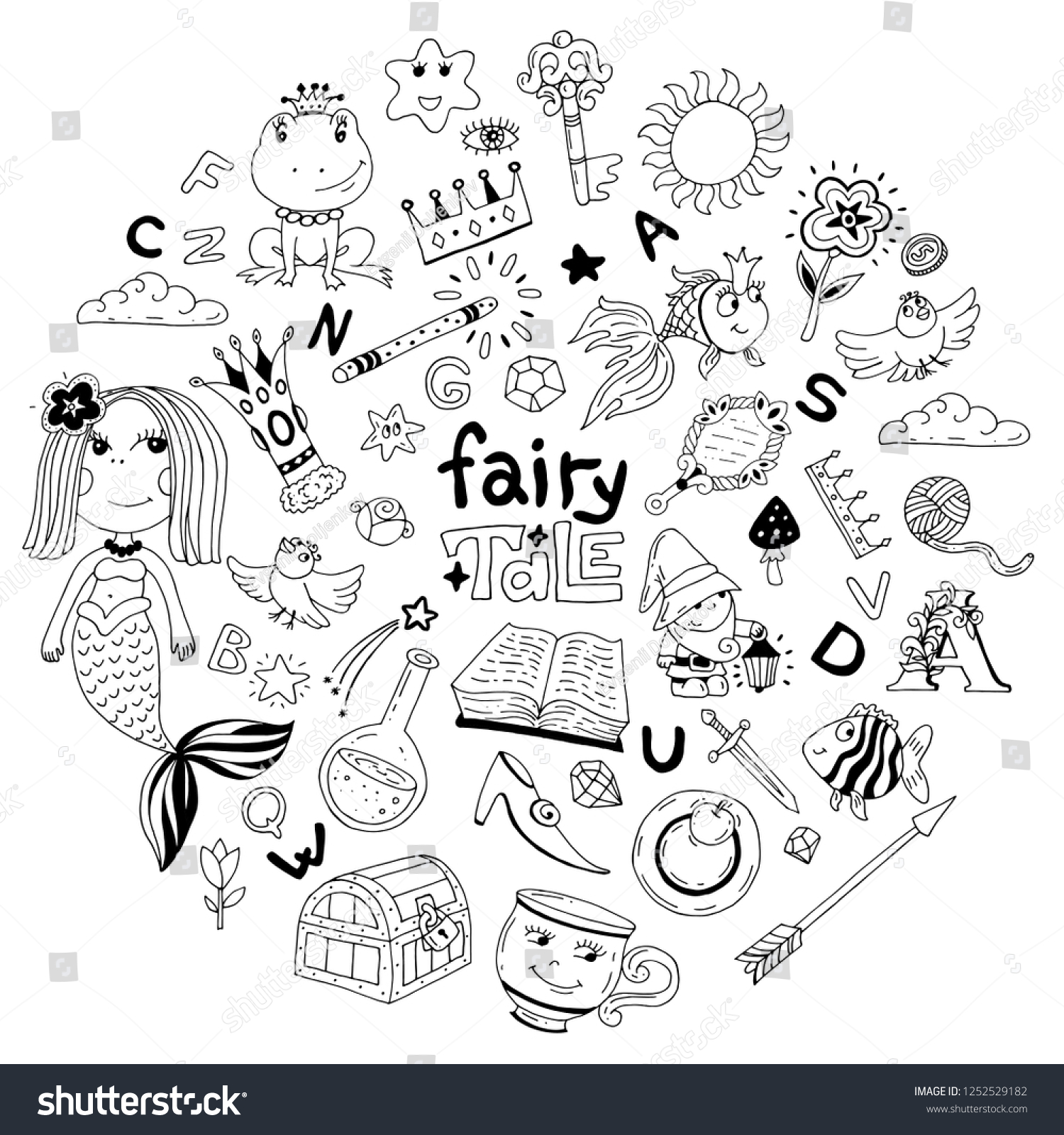 Collection Vector Fairy Tale Elements Handdrawn Stock Vector (Royalty ... Collection Vector Fairy Tale Elements Handdrawn Stock Vector (Royalty ...