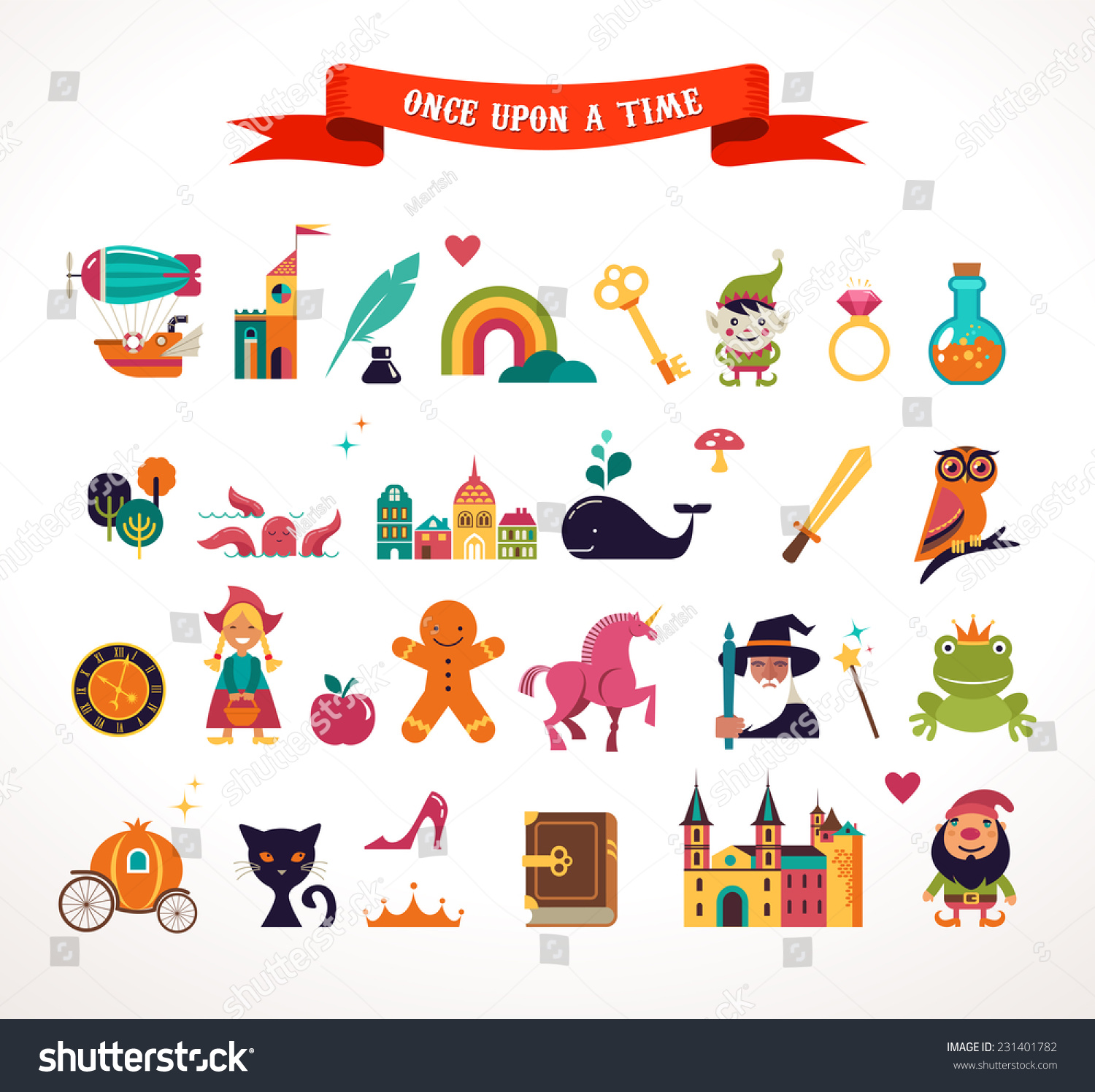 Collection Vector Fairy Tale Elements Icons Stock Vector (Royalty Free ... Collection Vector Fairy Tale Elements Icons Stock Vector (Royalty Free ...