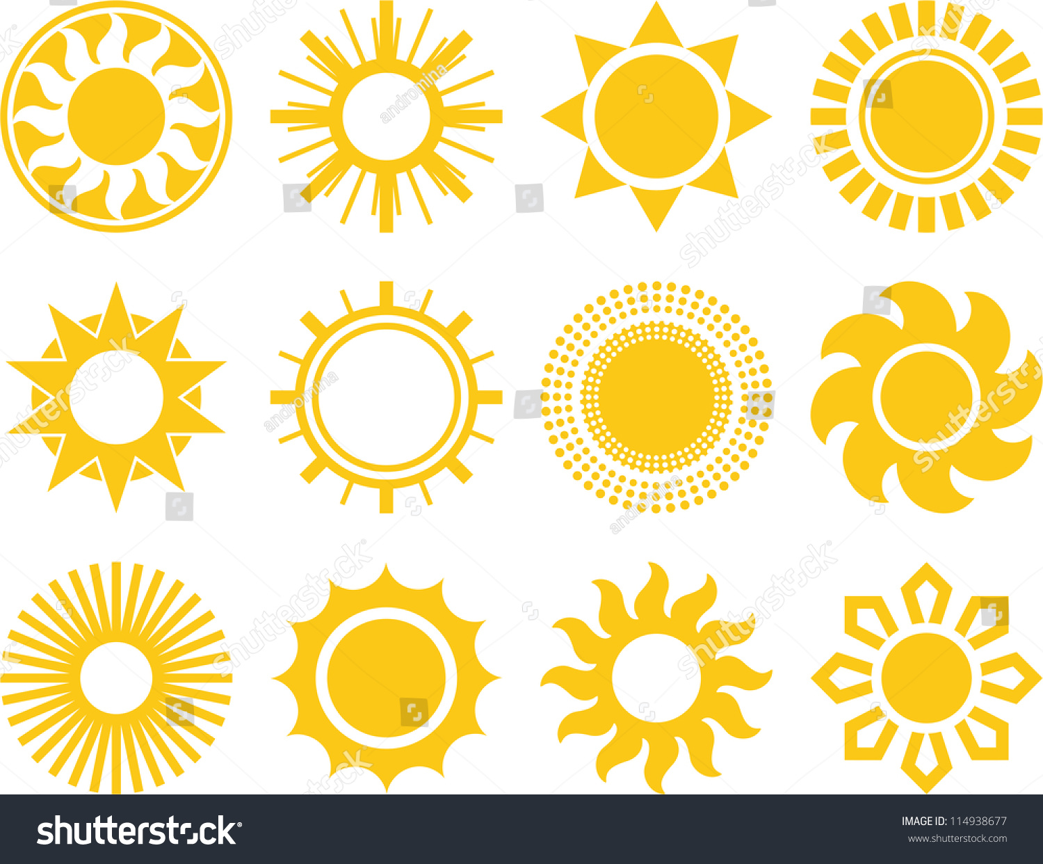 Colección de soles vectorizados: vector de stock (libre de regalías ...