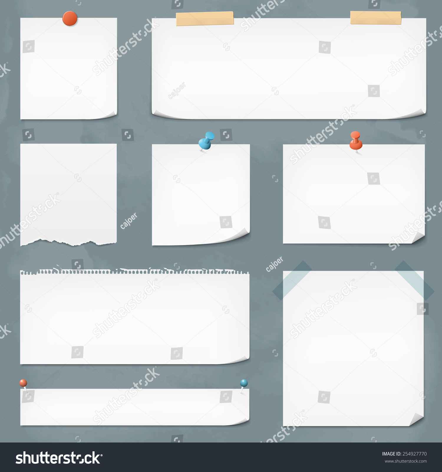 Vektor Stok Collection White Vector Paper Notes File (Tanpa Royalti ...