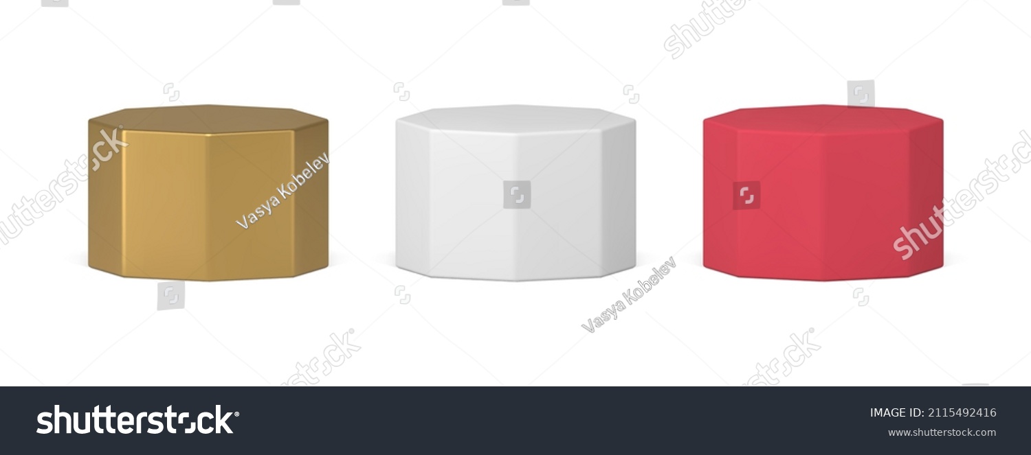 Collection Realistic Six Sided Render Stage Stock Vector (Royalty Free ... Collection Realistic Six Sided Render Stage Stock Vector (Royalty Free ...