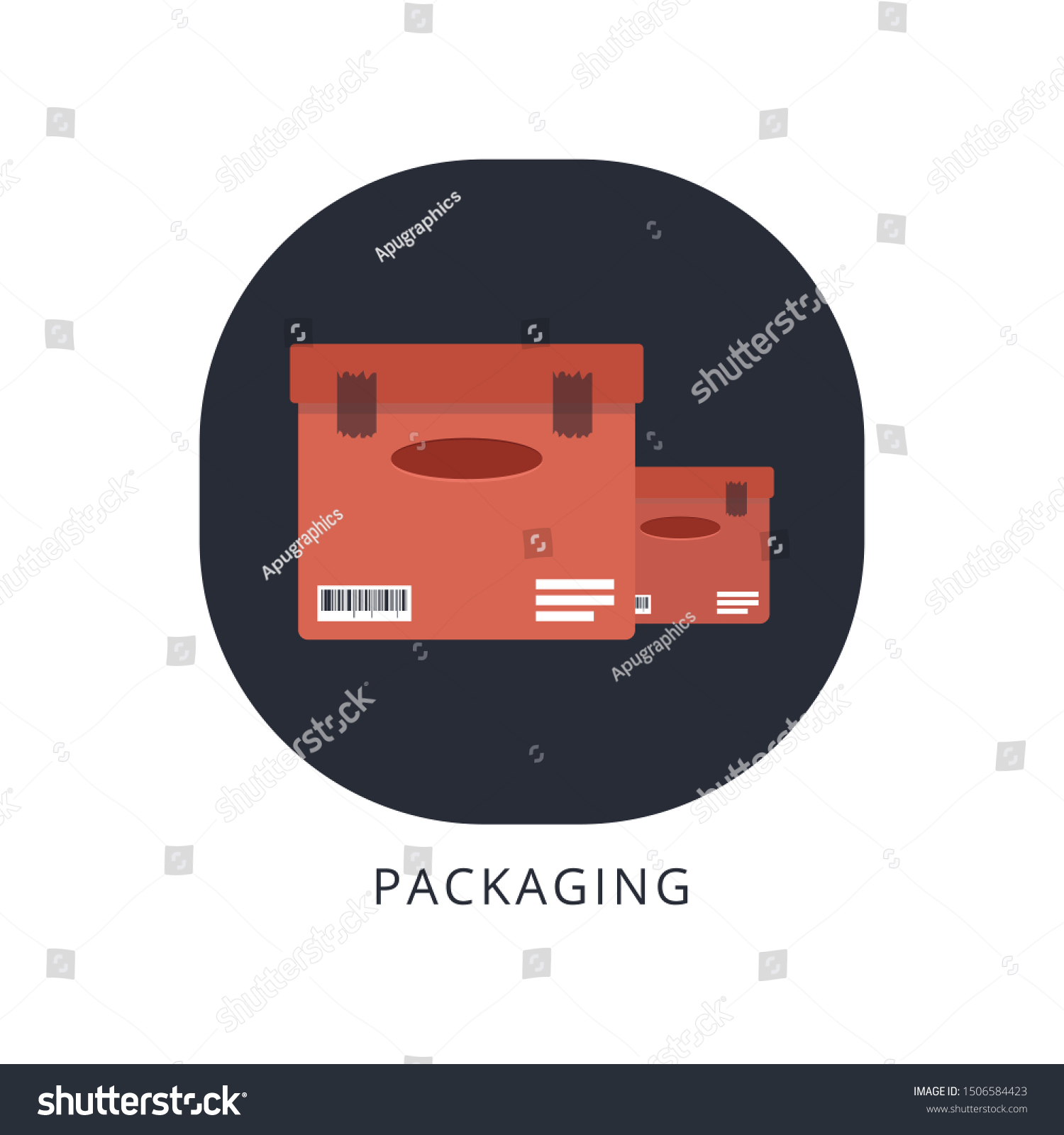 Collection Recycle Box Packaging Vector Illustration Stok Vektör ...