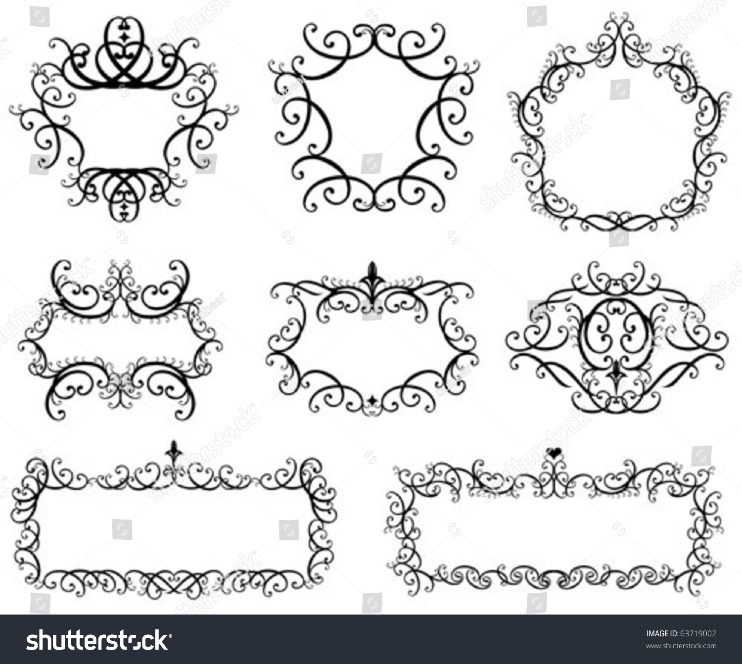 Collection Set Vector Illustration Isolated Vintage: vector de stock ...