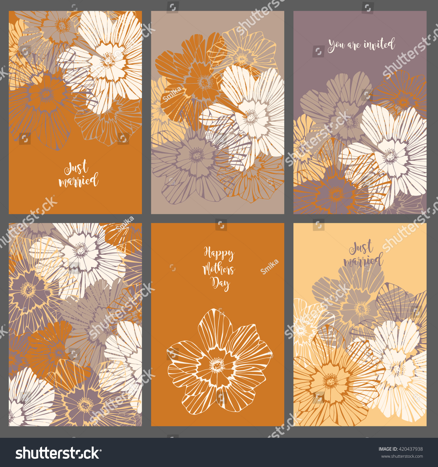 Collection Template Invitations Sticker Printable Set: เวกเตอร์สต็อก ...