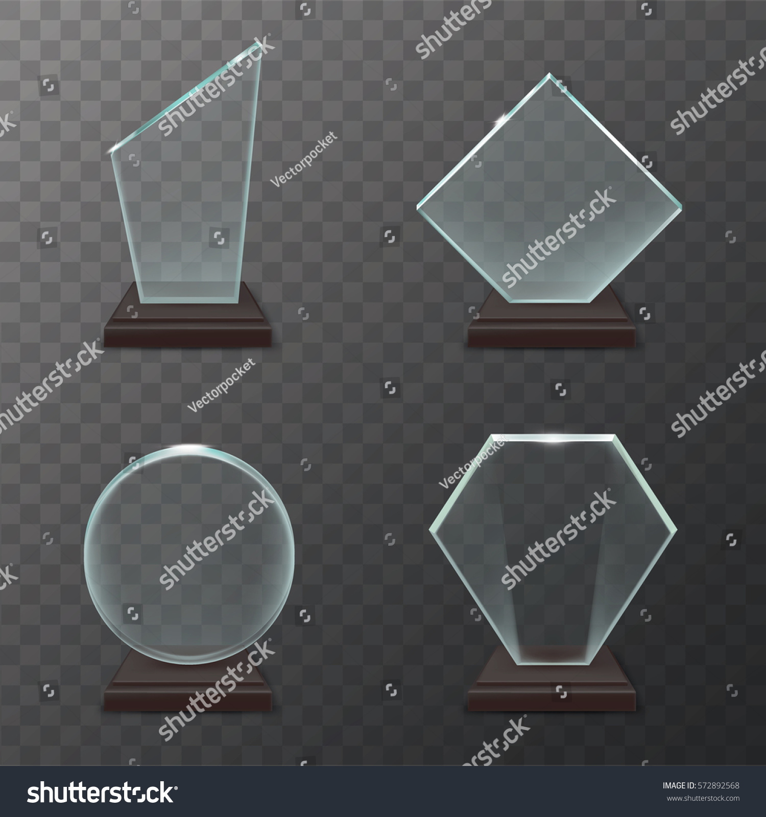 Collection Vector Illustration Modern Glass Trophies Stock Vector ... Collection Vector Illustration Modern Glass Trophies Stock Vector ...