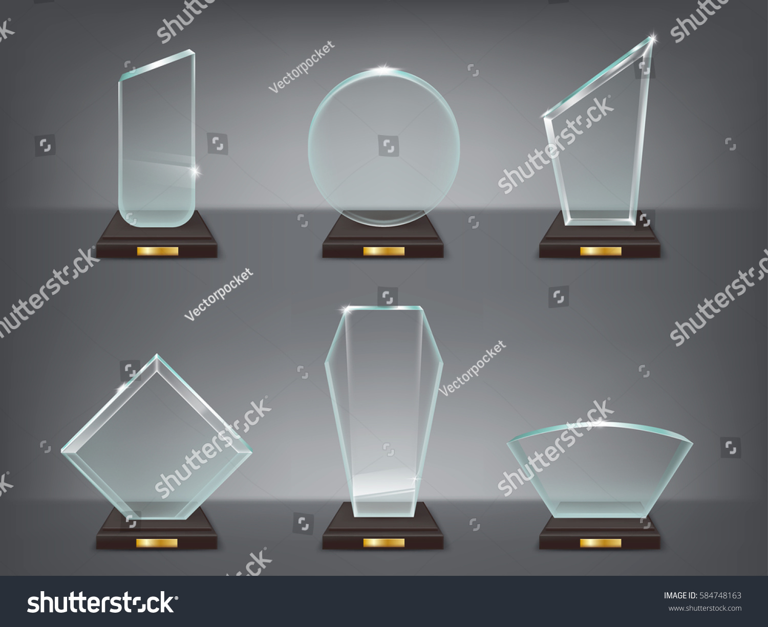 Collection Vector Illustration Modern Glass Trophies Stock Vector ... Collection Vector Illustration Modern Glass Trophies Stock Vector ...