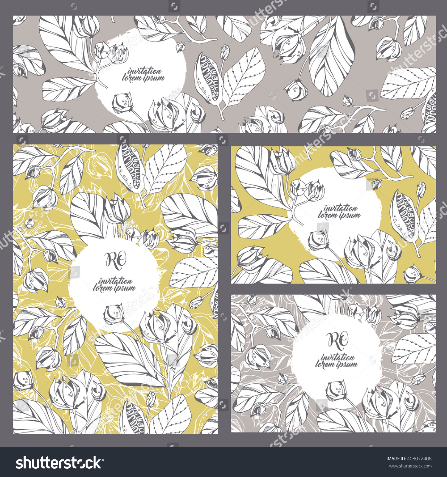 Collection Vector Template Invitations Sticker Printable: vector de ...