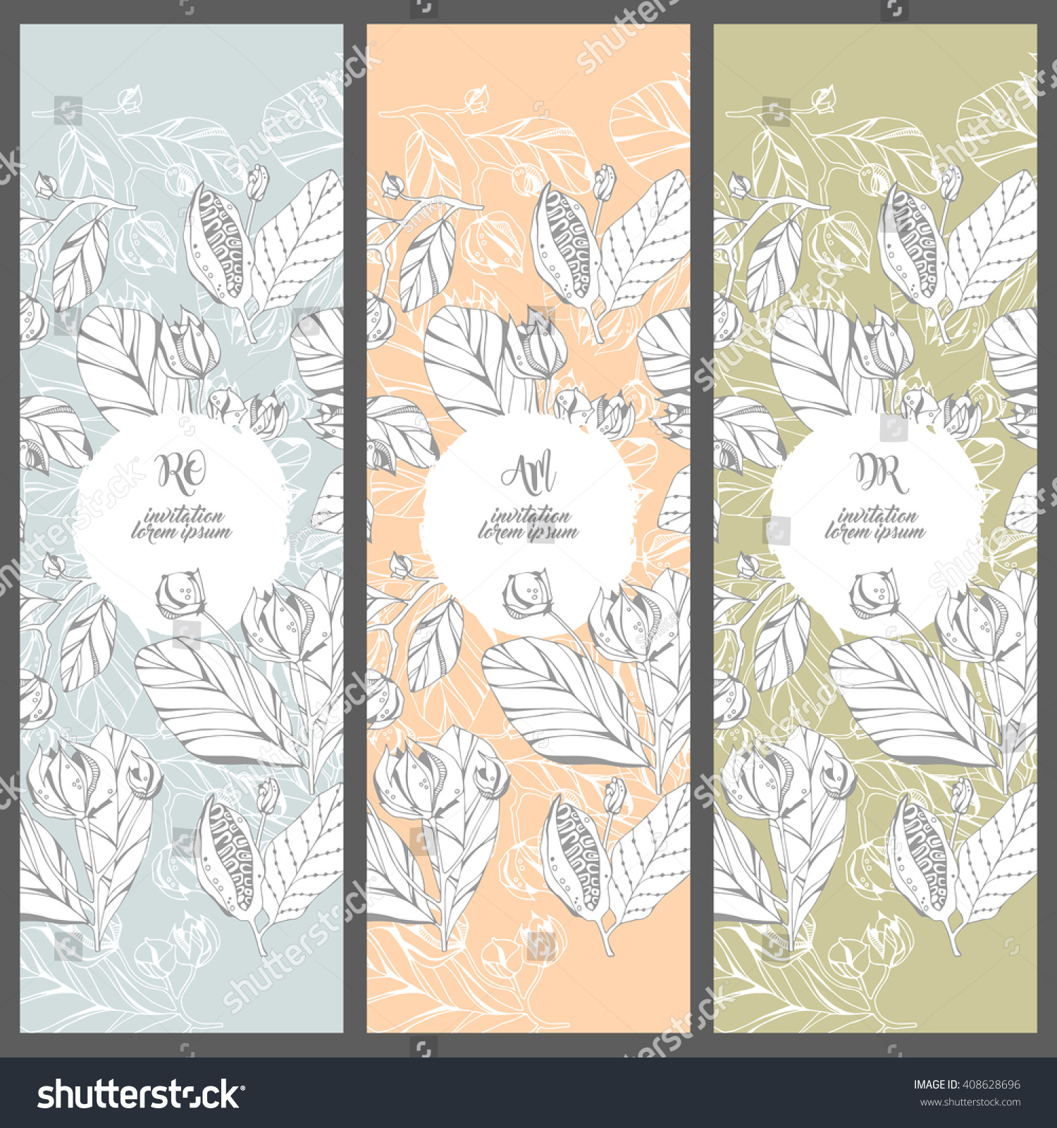 Collection Vector Template Invitations Sticker Printable: vector de ...