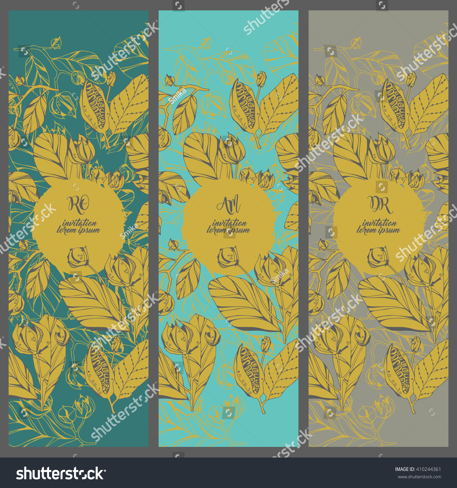 Collection Vector Template Invitations Sticker Printable Stock Vector ...