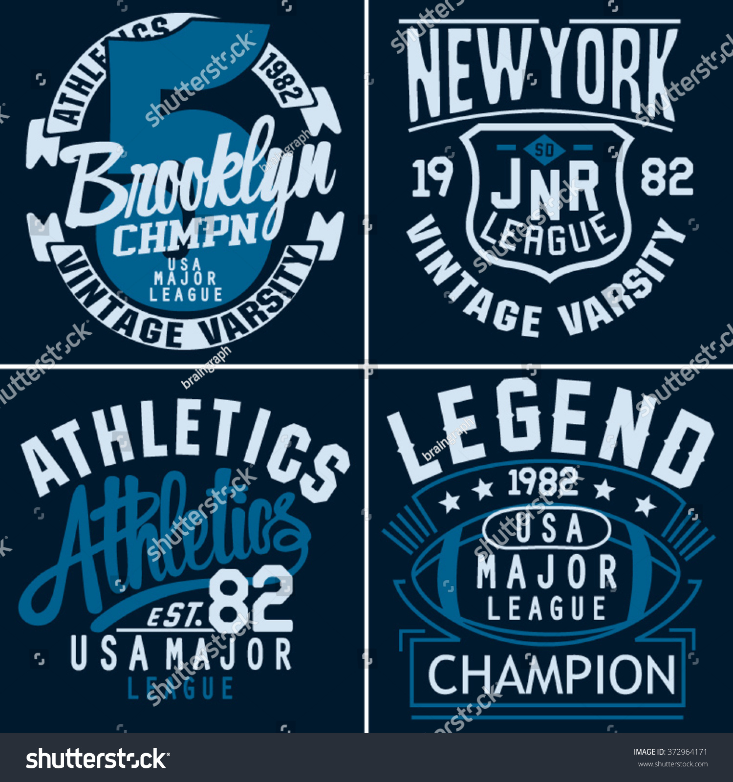 College Graphic Set Stock Vector (Royalty Free) 372964171