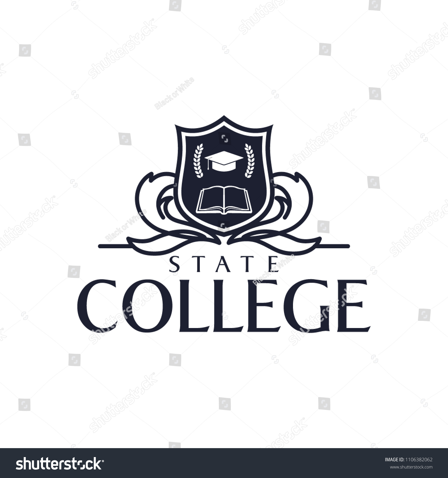 College Logo Design Stock Vector (Royalty Free) 1106382062 | Shutterstock