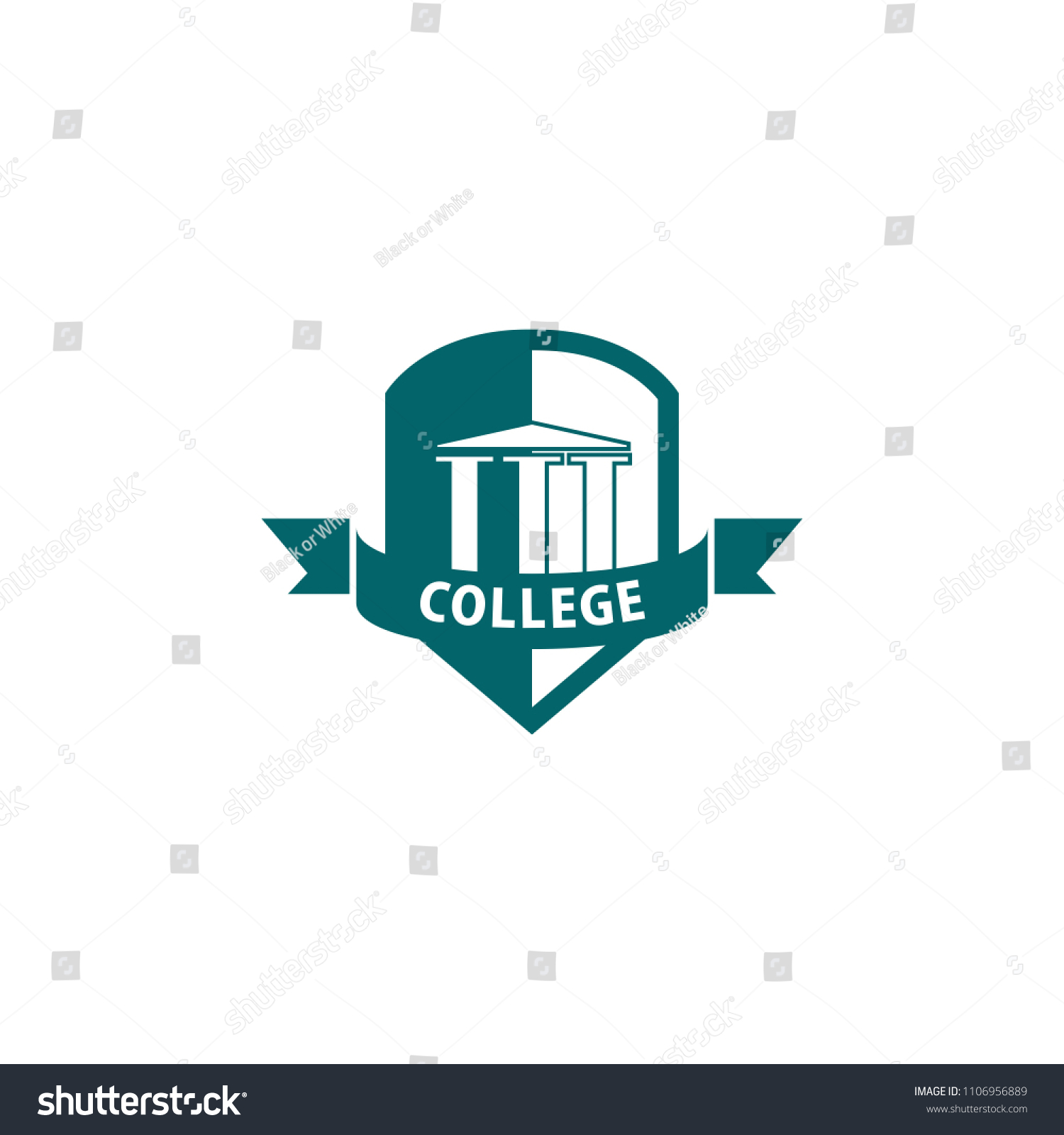 College Logo Design Stock Vector (Royalty Free) 1106956889 | Shutterstock
