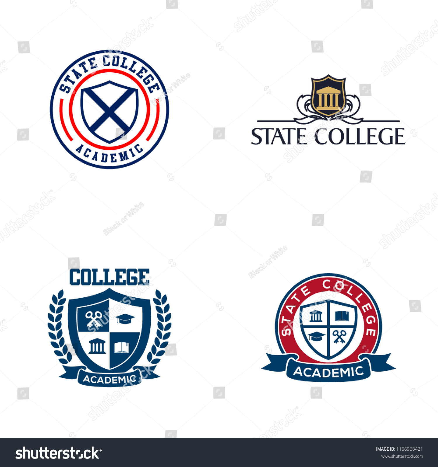 College Logo Design Stock Vector (Royalty Free) 1106968421 | Shutterstock
