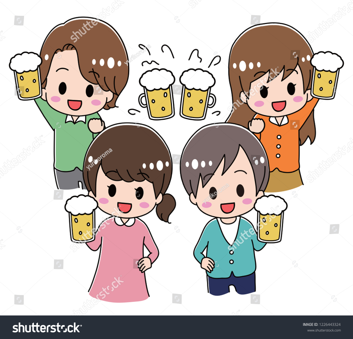 College Student Drinking Party Stock Vector (Royalty Free) 1226443324