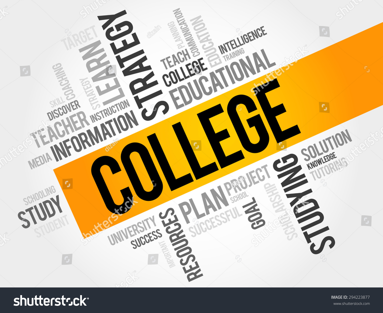 College Word Cloud Education Concept Stock Vector (Royalty Free ...