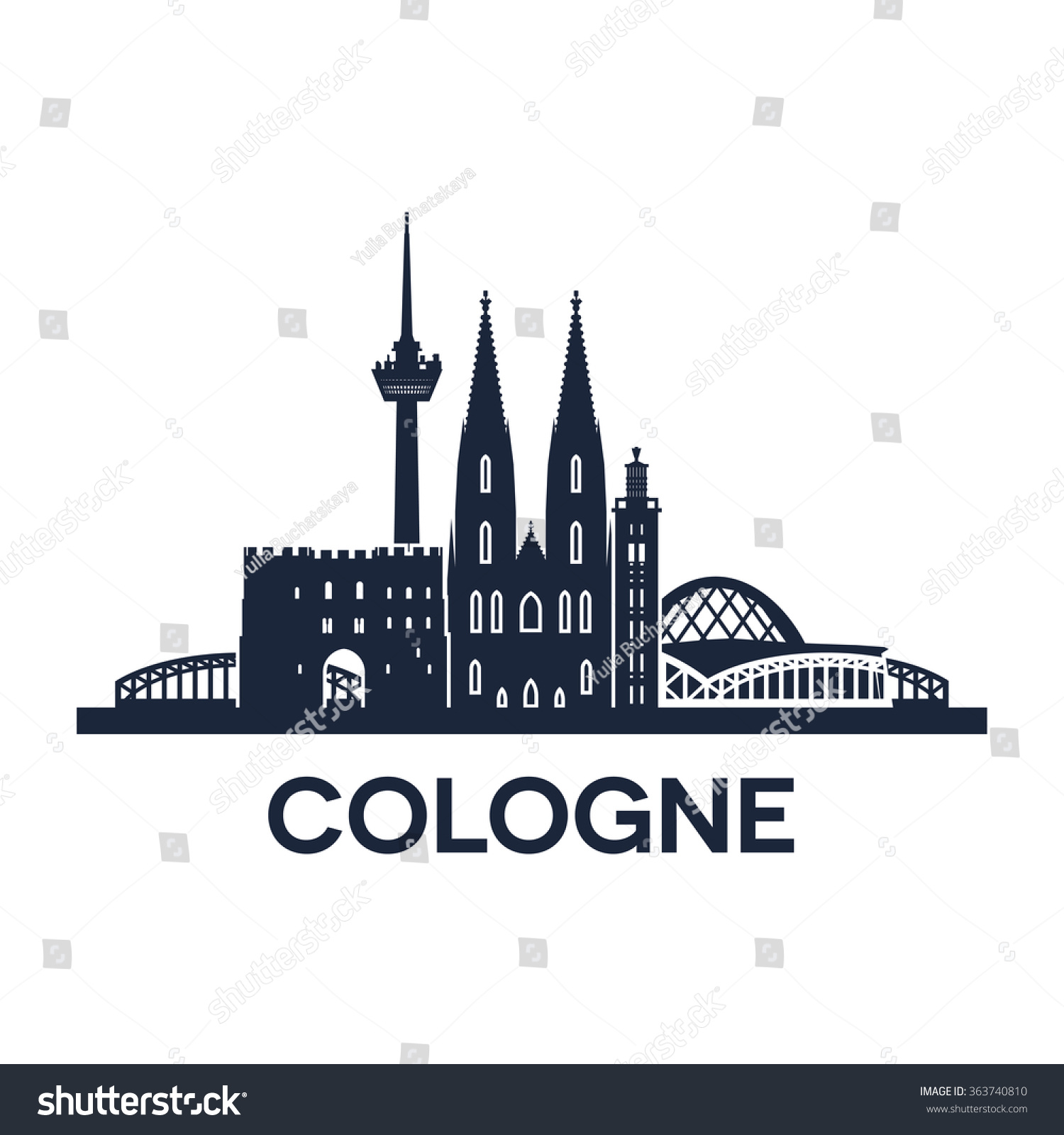 Cologne Skyline Emblem Stock Vector (Royalty Free) 363740810 | Shutterstock