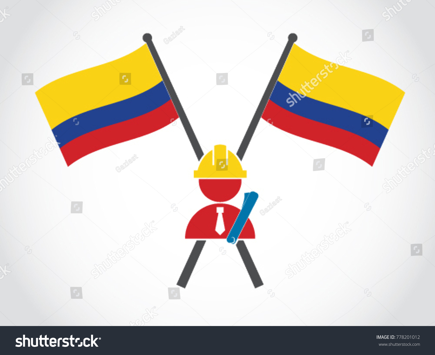 Colombia Emblem Architect Stock Vector (Royalty Free) 778201012