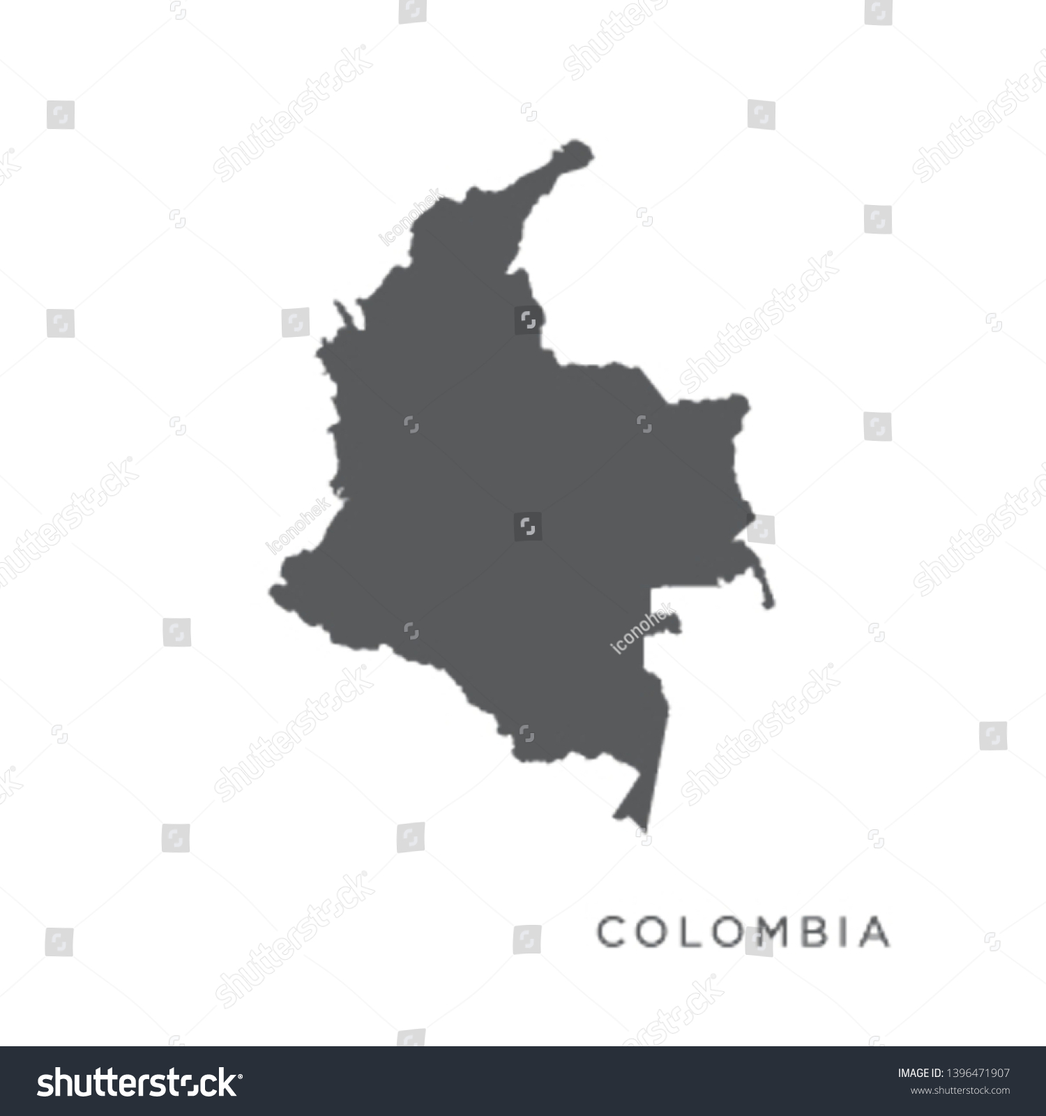 Colombia State Map Design Template Stock Vector (Royalty Free) 1396471907