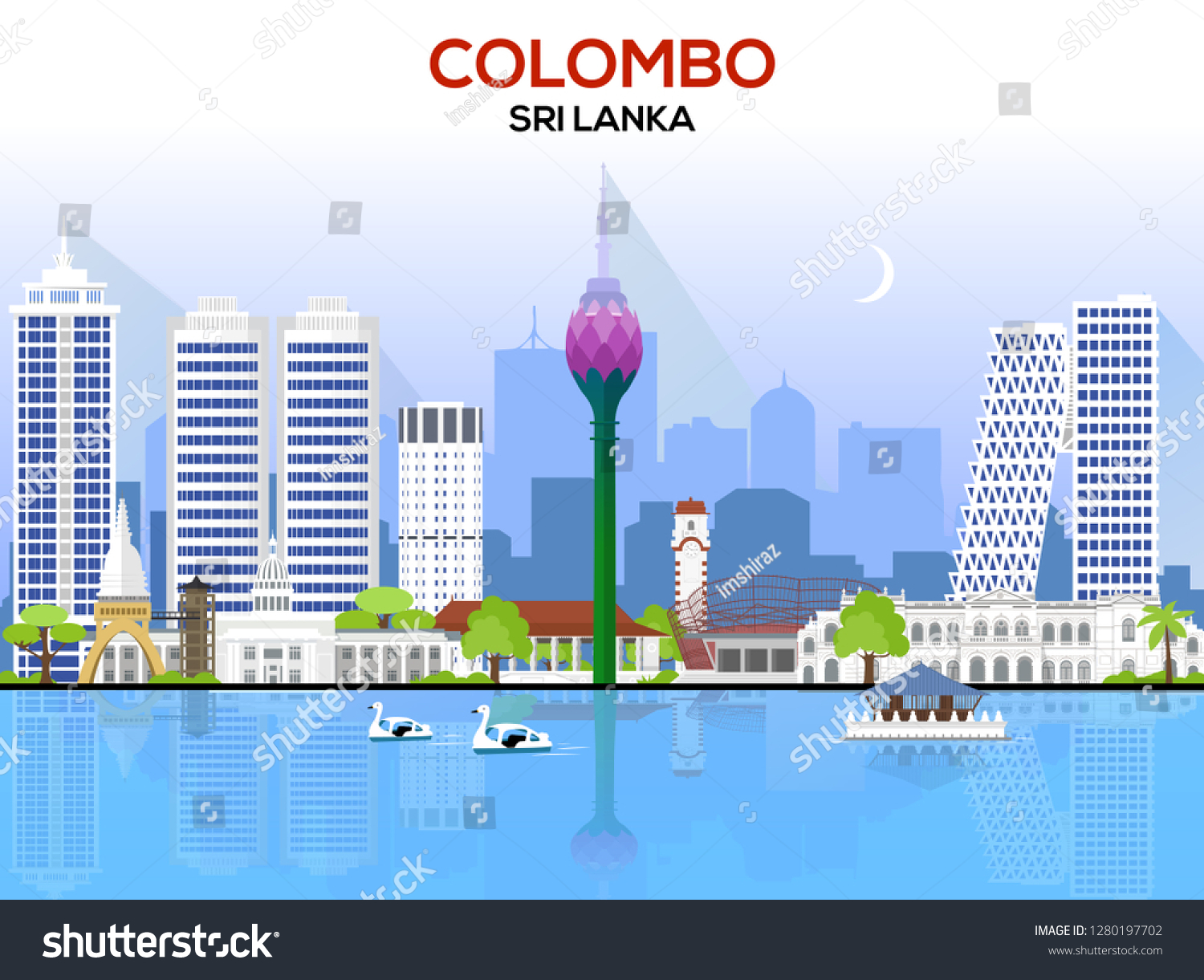Colombo Sri Lanka Stock Vector (Royalty Free) 1280197702 | Shutterstock