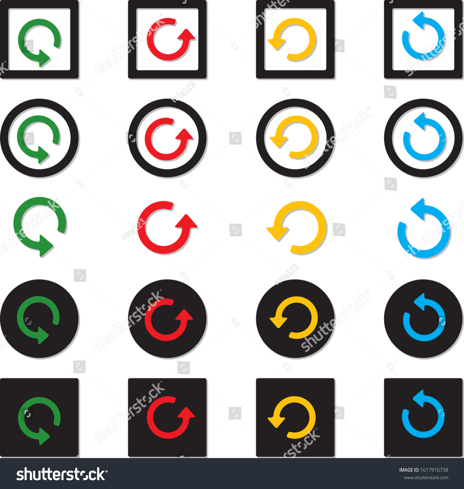 Color Arrow Icon Set Vector Stock Vector (Royalty Free) 1617916738 ...