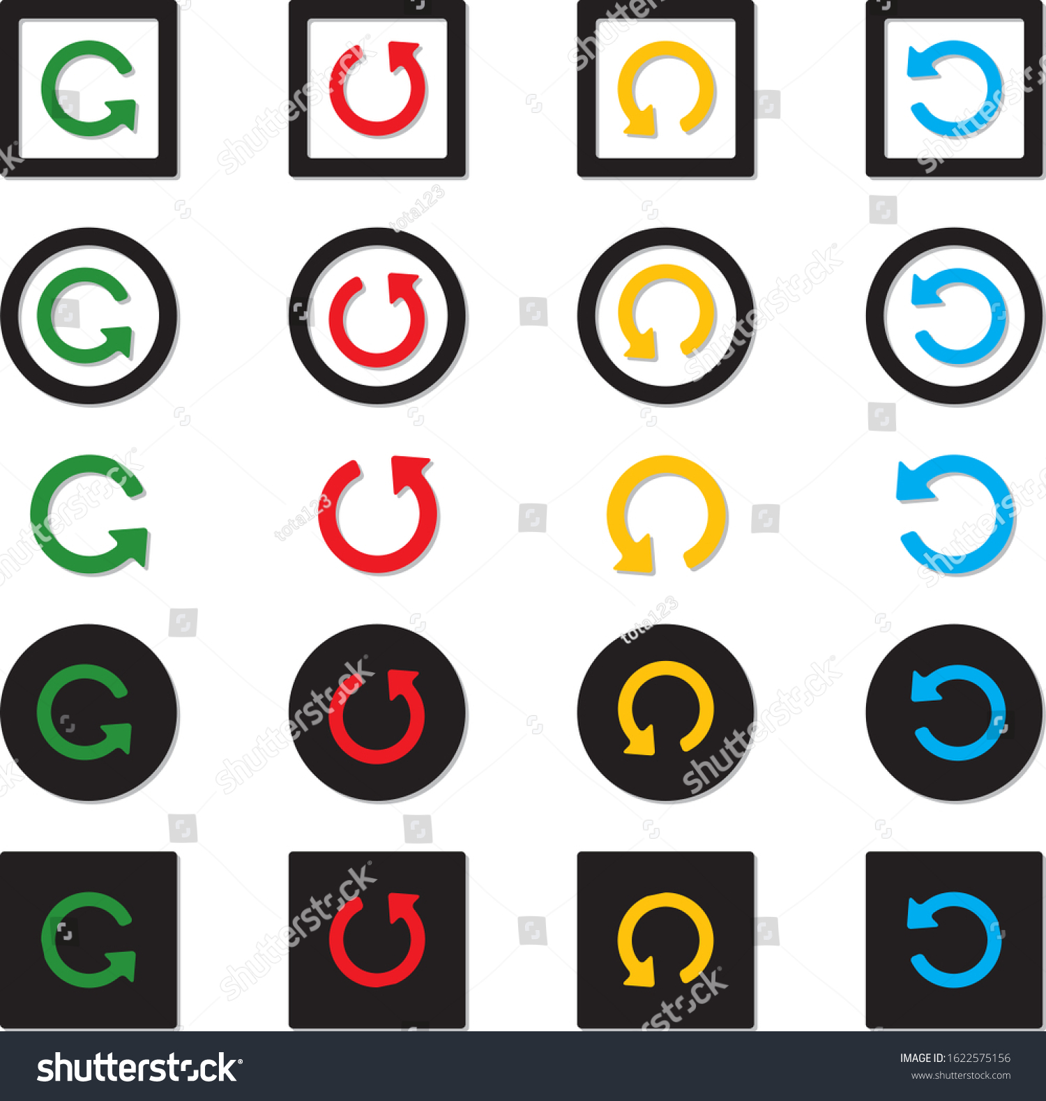 Color Arrow Icon Set Vector Stock Vector (Royalty Free) 1622575156 ...