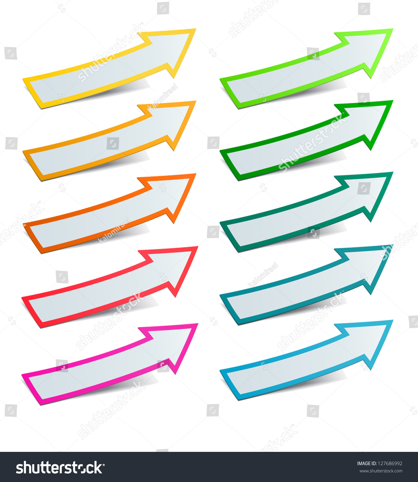 Color Arrows Sticker Set Vector Illustration Stock Vector (Royalty Free ...