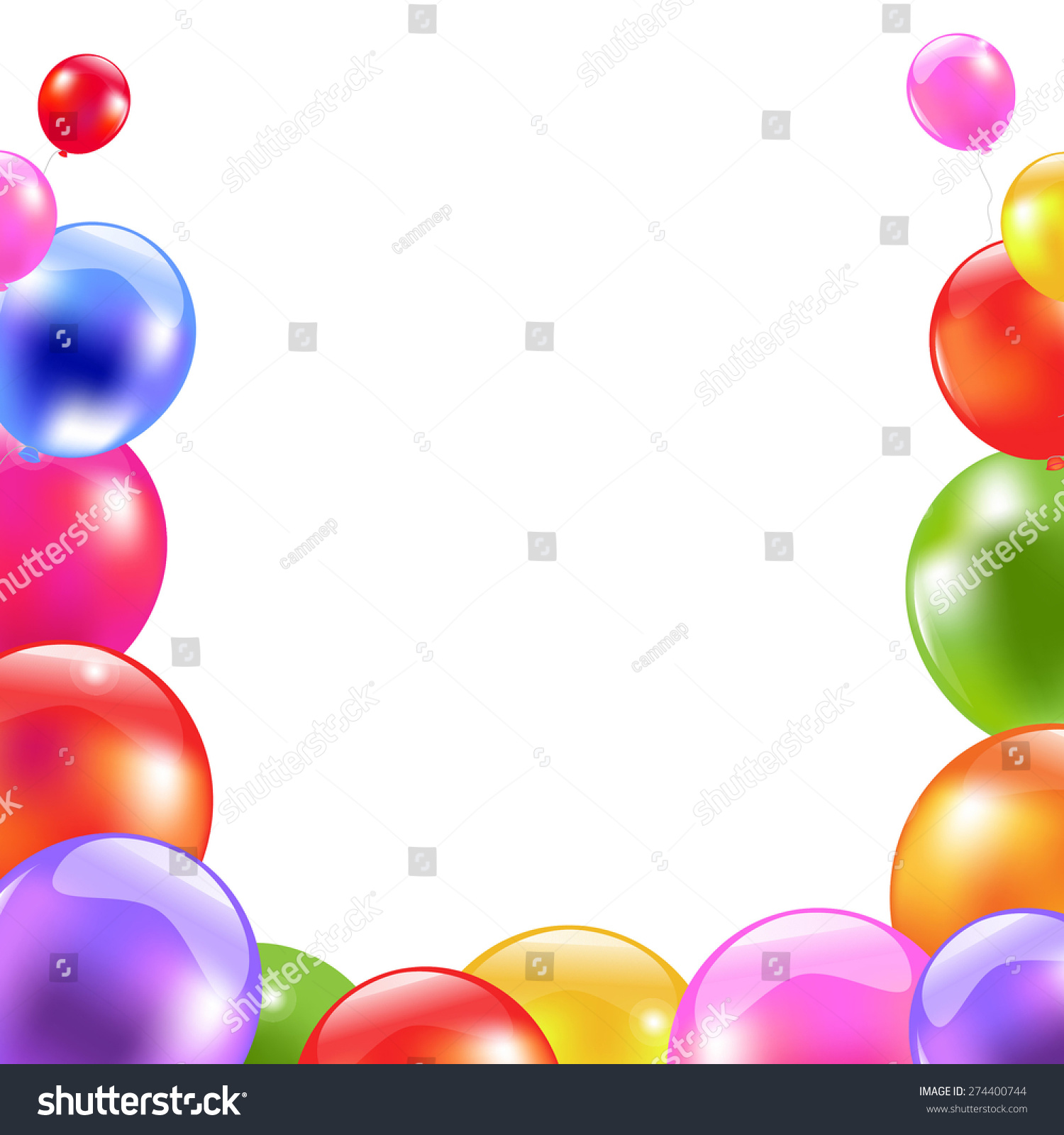 Color Balloon Border With Gradient Mesh, Vector Illustration ...