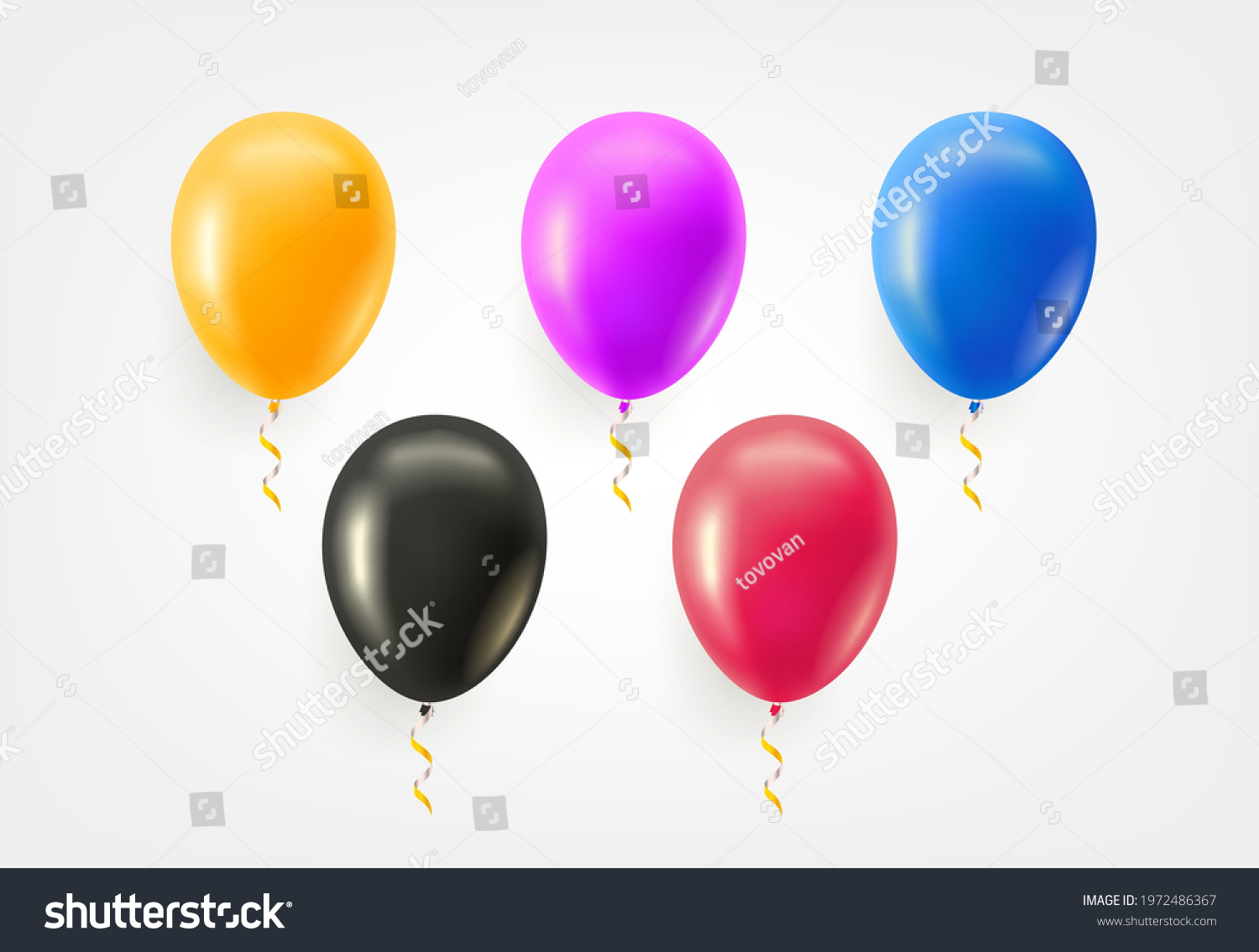 Color Balloons Vector Set Isolated On Stock Vector (Royalty Free ...