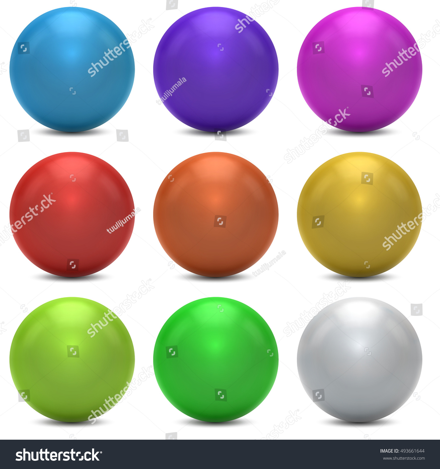 Color Balls Vector Set Isolated On Stock Vector (Royalty Free ...