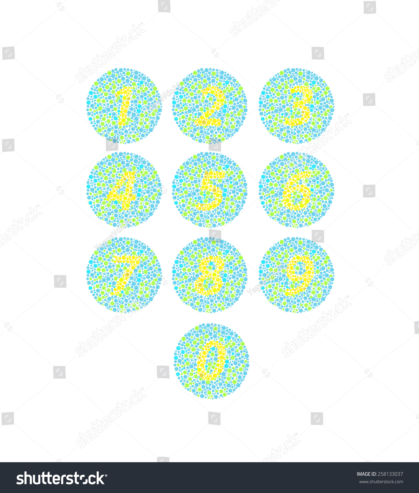 Colorblind Numbers Illusion Vector: vector de stock (libre de regalías ...