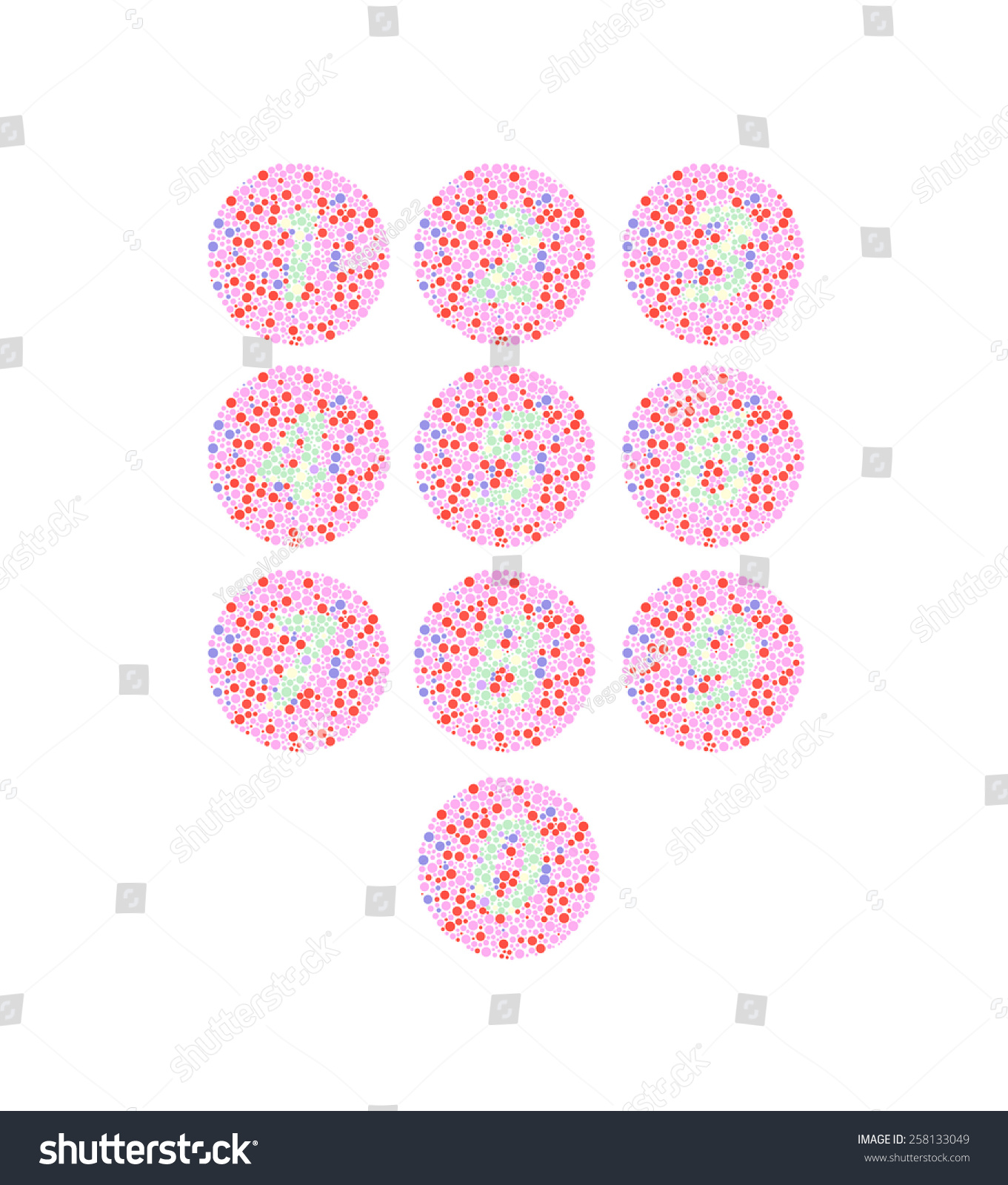 Colorblind Numbers Illusion Vector: เวกเตอร์สต็อก (ปลอดค่าลิขสิทธิ์ ...