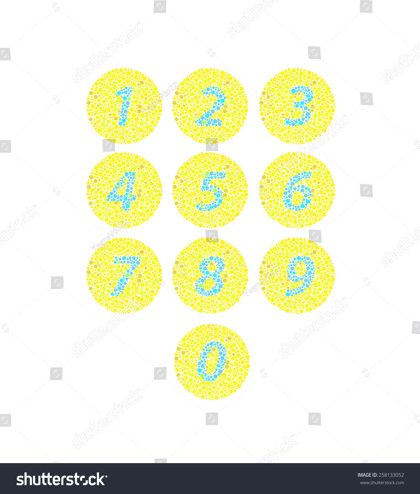 Colorblind Numbers Illusion Vector Stock Vector (Royalty Free) 258133052