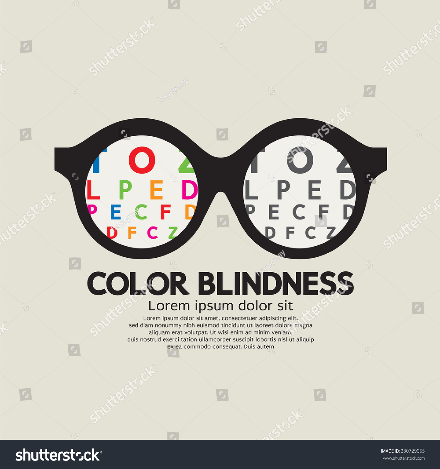 Color Blindness Concept Vector Illustration 스톡 벡터(로열티 프리) 280729055