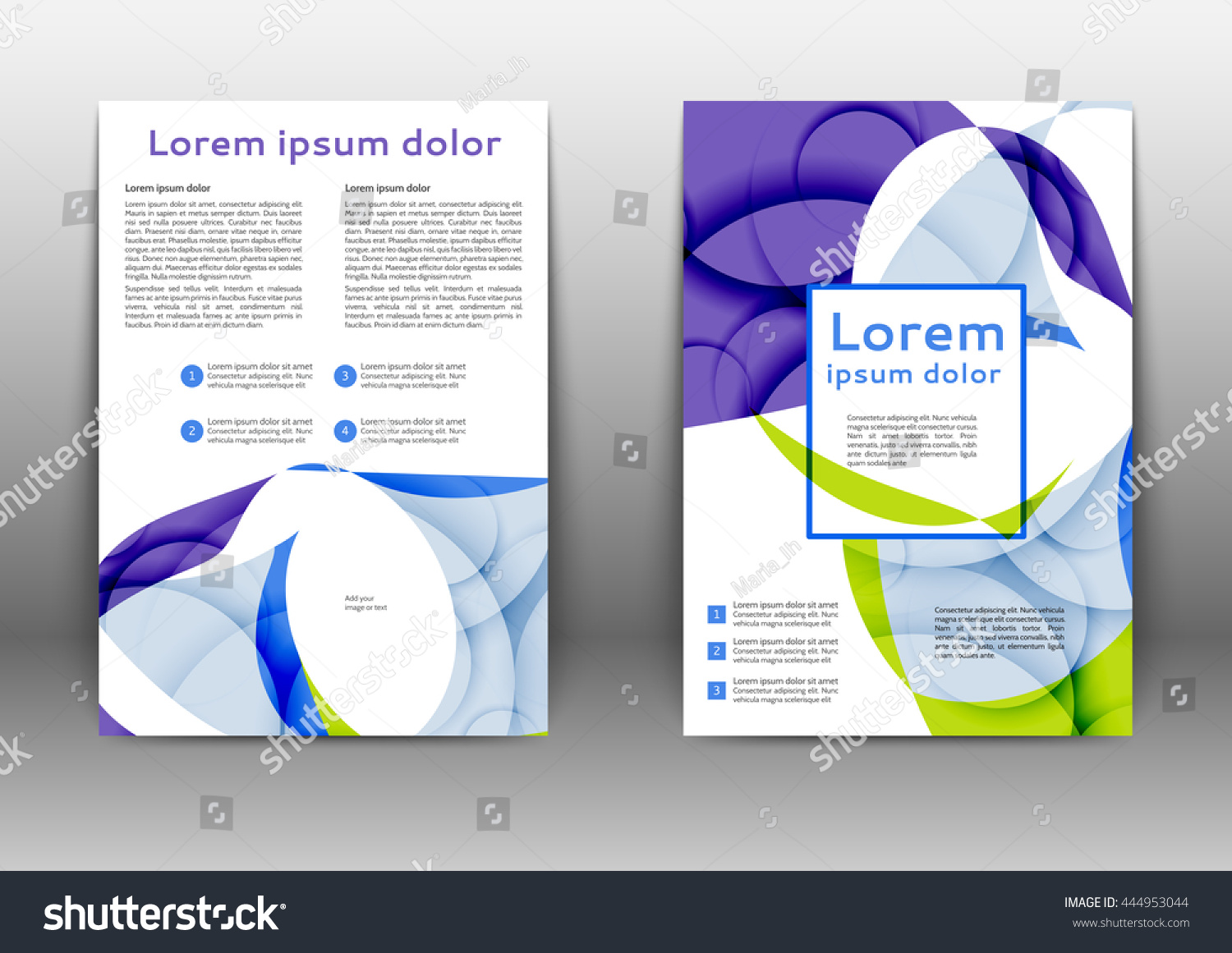 Color Brochure Design Template Stock Vector (Royalty Free) 444953044 ...