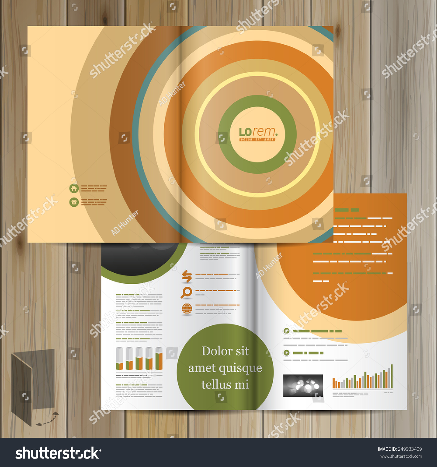 Color Brochure Template Design Round Pattern Stock Vector (Royalty Free ...