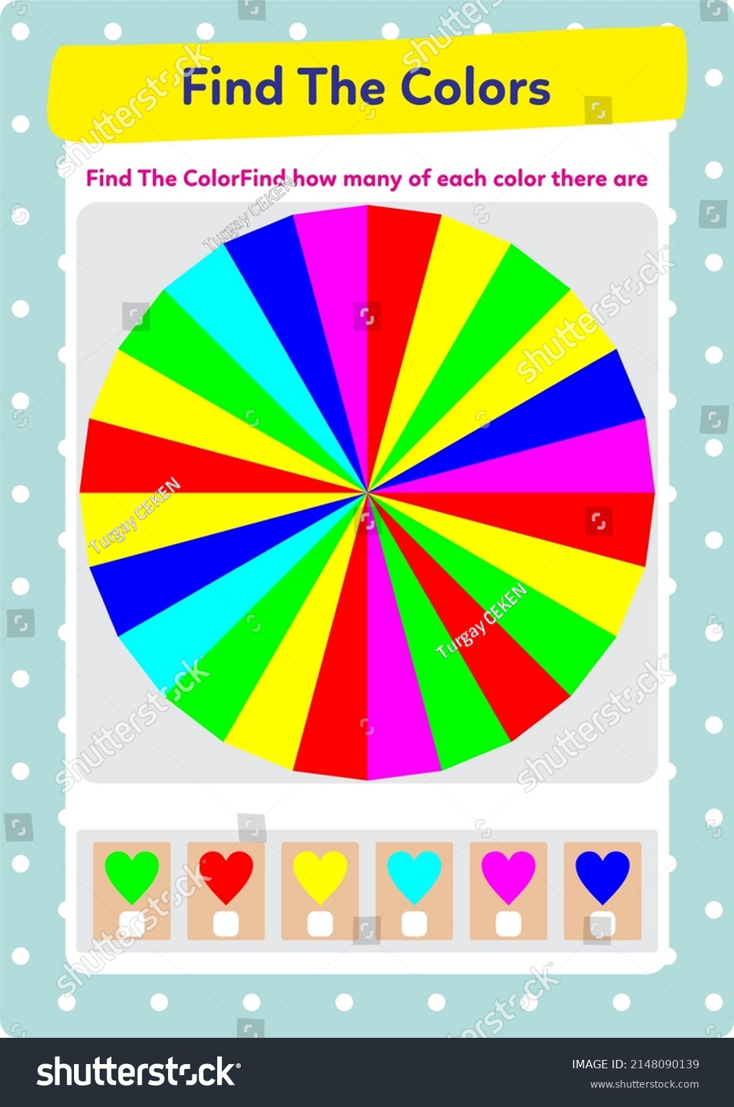 Color Counting Exercises Preschool Kindergarten Stock Vector (Royalty ...