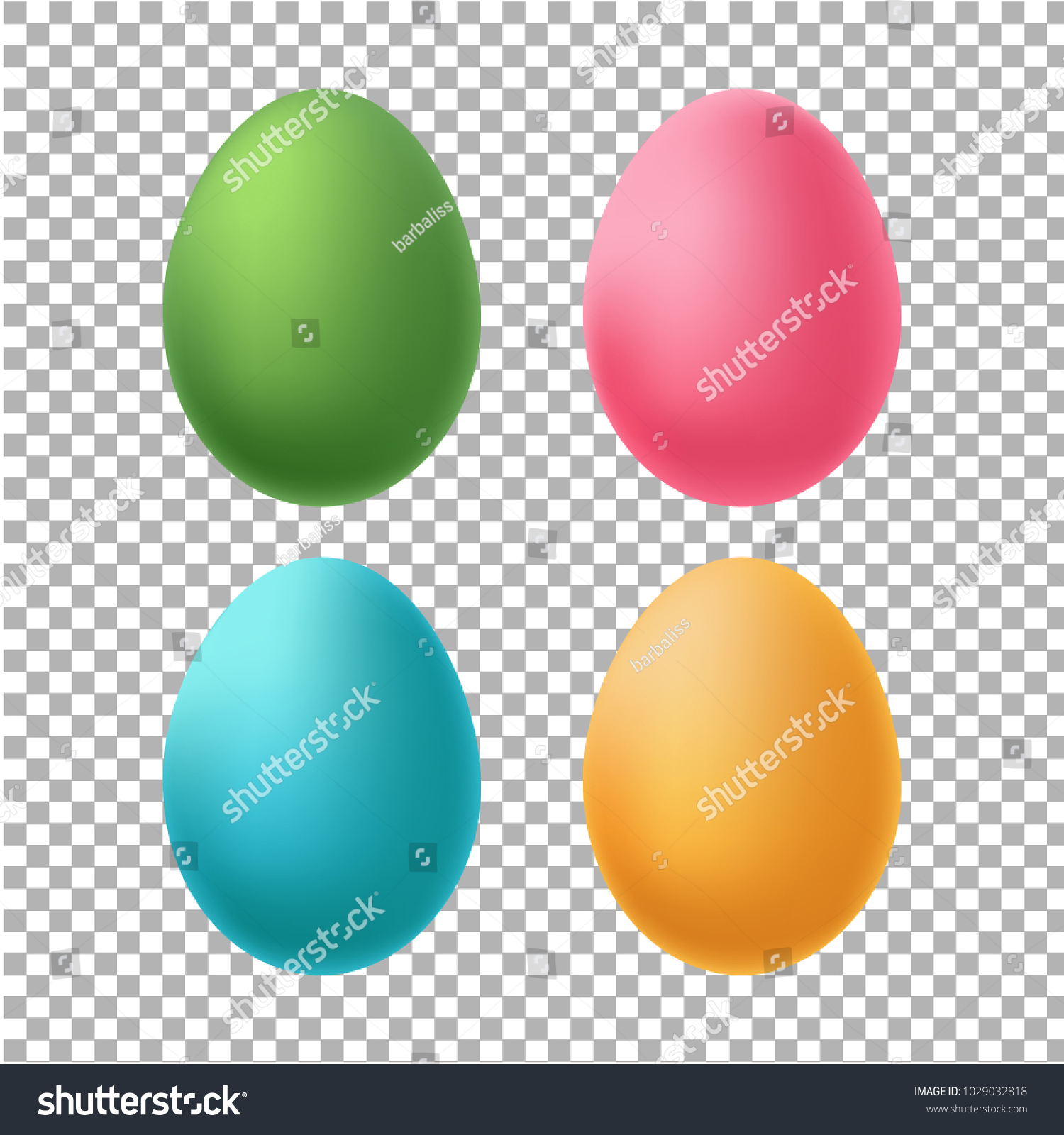 Color Eggs Set Transparent Background Gradient Stock Vector (Royalty ...