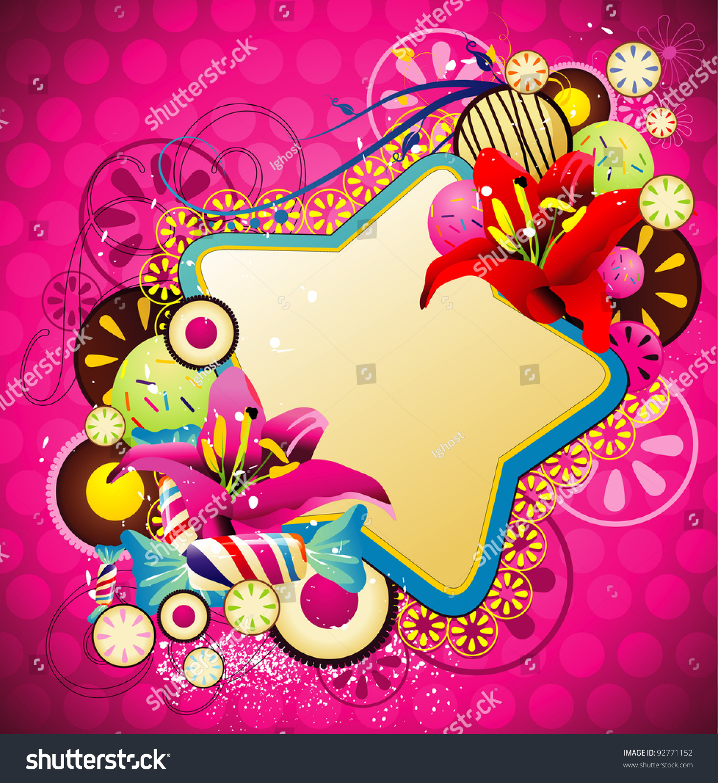 Color Flowers Texturized Vector Stock Vector (Royalty Free) 92771152 ...
