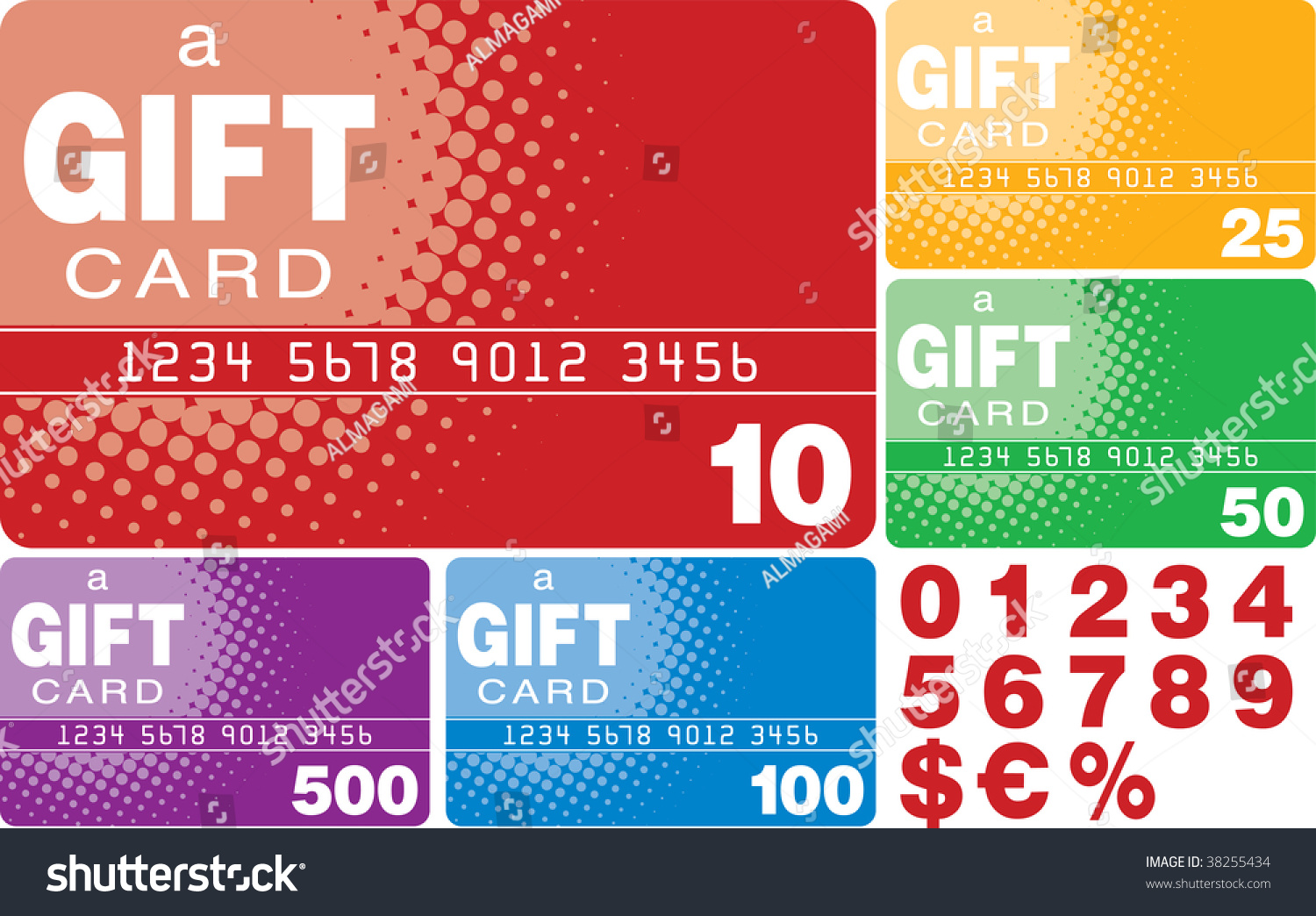Color Gift Cards Vector Format Stock Vector (Royalty Free) 38255434 ...